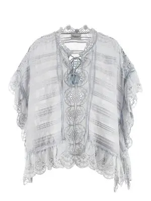 ISABEL MARANT ÉTOILE ISABEL MARANT ETOILE 'Payton' Cotton Top With Lace And Tassels