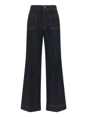 Victoria Beckham Alina Wide Leg Jeans - Blue