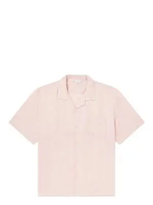 Onia Convertible-collar Linen And Lyocell-blend Shirt - Pink
