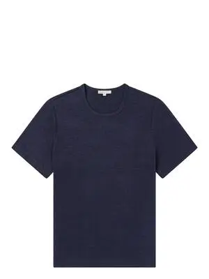 Onia Linen-blend T-shirt - Blue