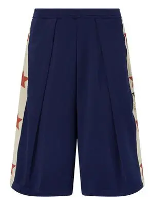 Kapital Kome-kome Straight-leg Satin-jersey Shorts - Blue