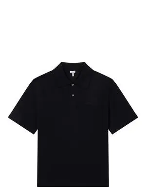 Loewe Anagram-embroidered Cotton-piqué Polo Shirt - Black