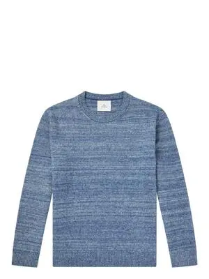 THE ELDER STATESMAN Nimbus Striped Crew Neck Sweater - Blue