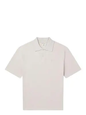 Loewe Anagram-Embroidered Cotton-Piqué Polo Shirt Gray