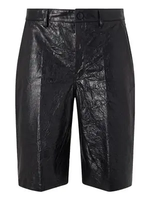 RICK OWENS Rick Owens Straight-Leg Full-Grain Leather Shorts