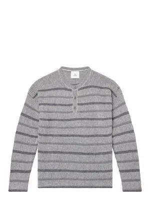 THE ELDER STATESMAN The Elder Statesman Nimbus Striped Cashmere And Silk Henley Sweater