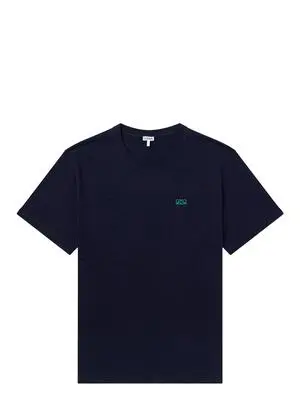 Loewe Anagram-embroidered Cotton-jersey T-shirt - Blue