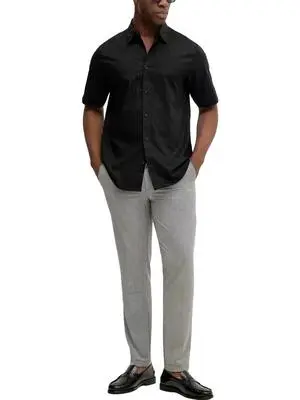 Armani Exchange Logo-jacquard Short-sleeve Shirt - Black