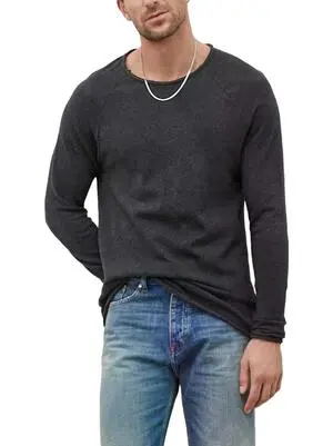 American Vintage Raw-edge Raglan-sleeve T-shirt - Grey