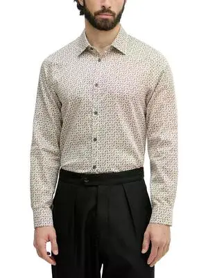 Armani Exchange All-over Logo-print Long-sleeve Shirt - Neutrals