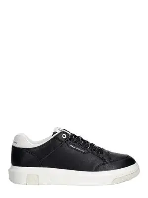 Armani Exchange Armani Exchange Pebbled Leather Logo Sneakers Black
