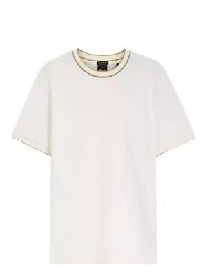 BOSS Regular-fit T-shirt In Structured Cotton With Tipping Details - Neutrals