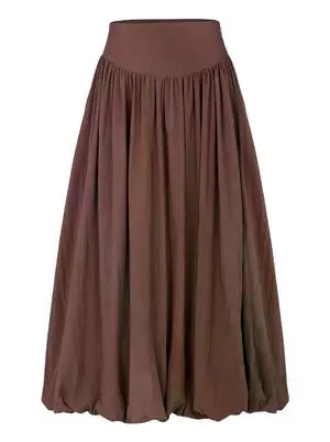 NICHOLAS Zaira Midi Bubble Skirt - Brown