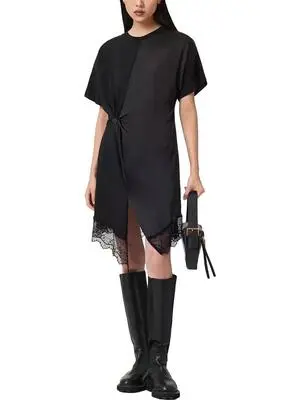 ALLSAINTS AllSaints Lace-Trim Twisted Dress