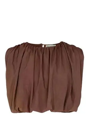 NICHOLAS Nadira Chocolate Gathered Top - Brown