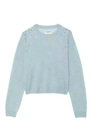 Zadig&Voltaire Swapy Cashmere Jumper With Rhinestones - Blue