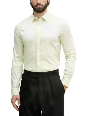 Armani Exchange Logo-embroidered Long-sleeve Shirt - Yellow