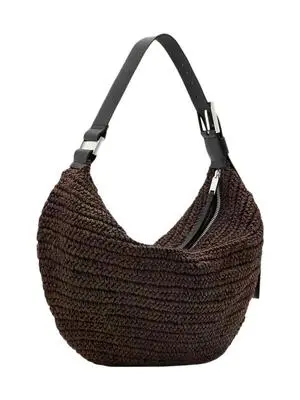 ALLSAINTS Luna Leather-Strap Shoulder Bag Brown