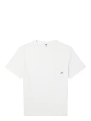 Loewe Anagram-embroidered Cotton-jersey T-shirt - White