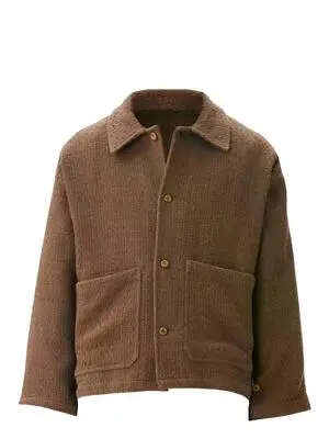 ESTUDIO NIKSEN Textured-finish Shirt Jacket - Brown