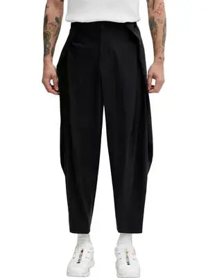 ADER ERROR Pleated Tapered-leg Trousers - Black