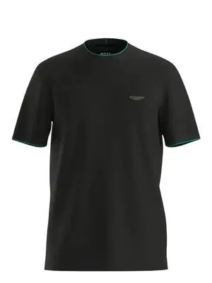 BOSS Logo-plaque Tipped T-shirt - Black