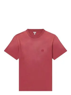 Loewe Anagram-embroidered Cotton-jersey T-shirt - Red