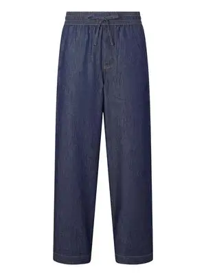 Loewe Anagram Detailed Wide-leg Jeans - Blue