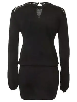Emilio Pucci Lace-trim Wool Mini Dress - Black