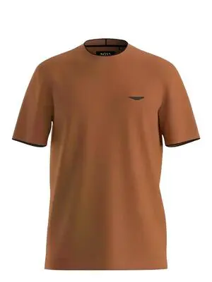 BOSS Logo-plaque Cotton T-shirt - Brown