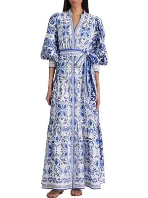 ALICE + OLIVIA Alice + Olivia Cora Voluminous Tiered Maxi Dress