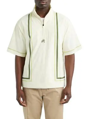 MALBON Playa Short Sleeve Half Zip Windshirt - Cream
