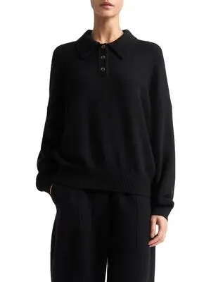 LISA YANG Lisa Yang Etta Cashmere Polo Sweater Black