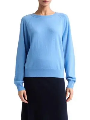 LISA YANG Cambrie Cashmere Raglan Sleeve Sweater - Azure