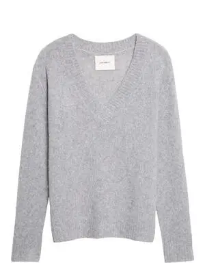 LISA YANG Lisa Yang Leona V-Neck Cashmere & Silk Sweater Cloudy