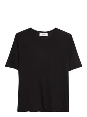 LISA YANG Ari Short Sleeve Cashmere Sweater - Black