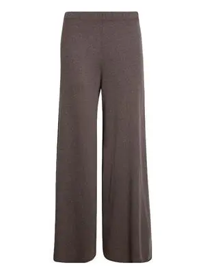 LISA YANG Ainsley Cotton & Cashmere Wide Leg Pants - Deep Walnut