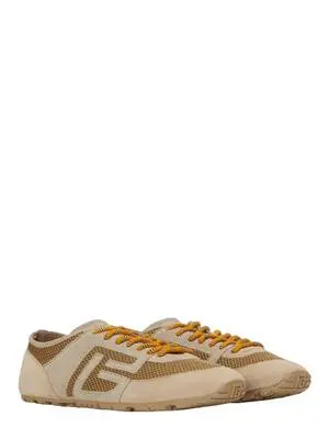Balmain Racer Trainers In Mesh And Suede Calfskin - Beige