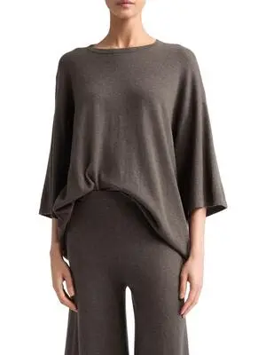LISA YANG Agnette Oversize Cotton & Cashmere Sweater - Deep Walnut