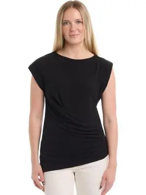 Wilt Wilt Boat Neck Rolled Cuff Tee Black