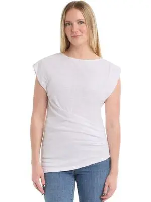 Wilt Wilt Boat Neck Rolled Cuff Tee White
