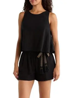 Elan Semisheer Cover-up Tank - Black