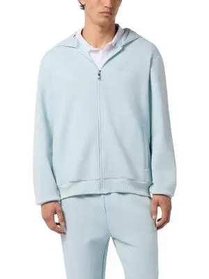 PLEIN SPORT PLEIN SPORT Pique Zip Hoodie Icon Lightblue