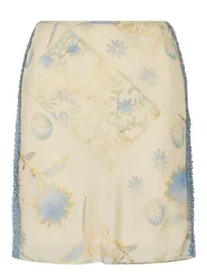 SIR. Cecile Ruffled Floral Print Chiffon Midi Skirt - Neutrals