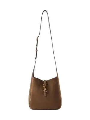 Saint Laurent Le 5 À 7 Suede Shoulder Bag - Green