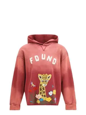 FOUND Embroidered Wildlife Hoodie - Red