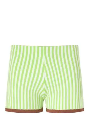 HAIGHT. Bella Striped Cotton-blend Shorts - Green