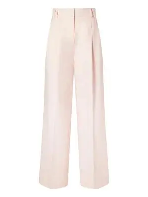 Another Tomorrow Another Tomorrow Pleated Linen Wide-Leg Pants Pink