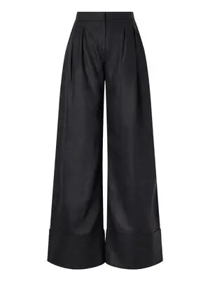 ANDRES OTALORA La Promesa' Linen Wide-leg Trousers - Black