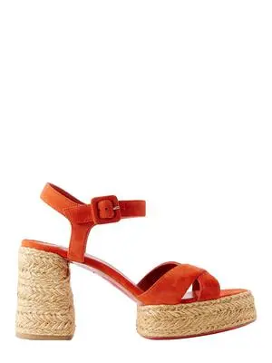 CHRISTIAN LOUBOUTIN Christian Louboutin Calakala 85 Suede Espadrille Sandals